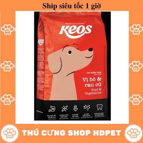 Thức Ăn Hạt Cho Chó Lớn Keos 1.5kg HDPET | Shopee Việt Nam