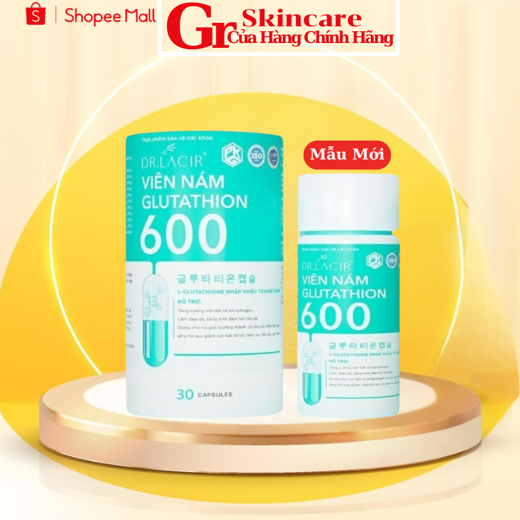 Viên uống trắng da ngừa nám DR.LACIR Glutathione 600 hộp 30 viên | Shopee Việt Nam