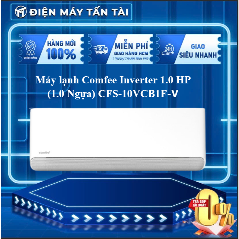 CFS-10VCB1F-V - MIỄN PHÍ CÔNG LẮP ĐẶT - Máy lạnh Comfee Inverter 1.0 HP (1.0 Ngựa) CFS-10VCB1F-V ...