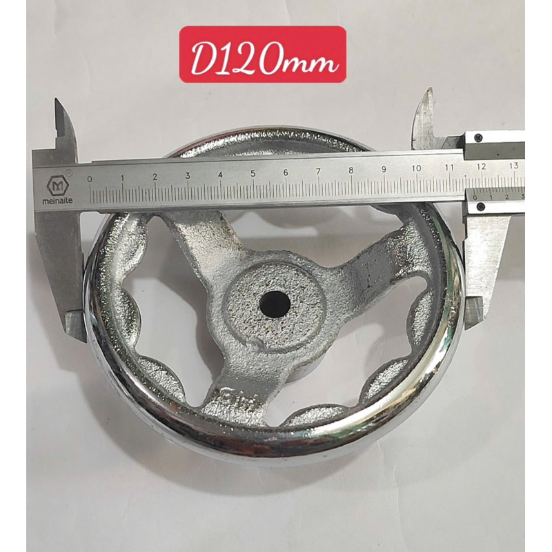 Tay quay tròn D120mm bằng gang mạ niken lỗ 10mm lỗ 12mm lỗ 14mm lỗ 16mm ...