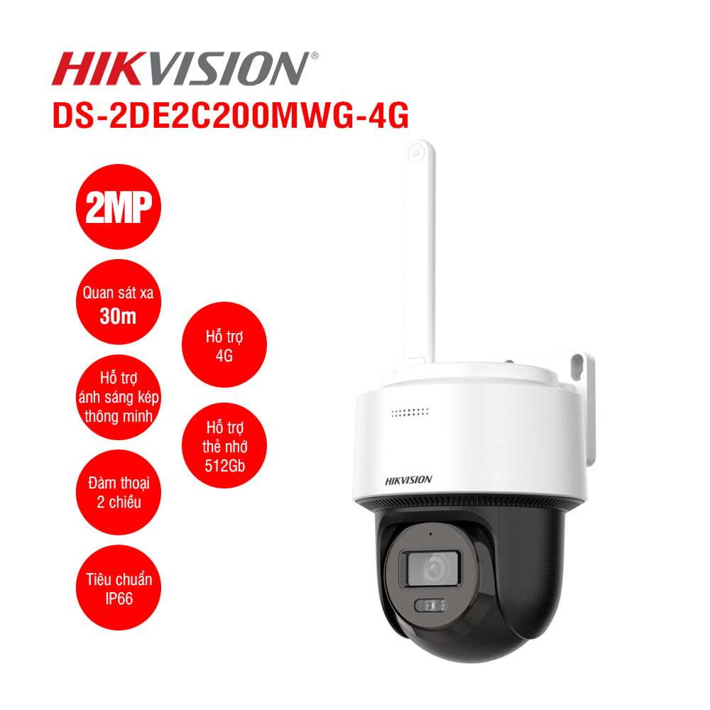 Camera IP xoay 360 Dùng SIM 4G HIKVISION 2MP DS-2DE2C200MWG-4G C200 (hàng chính hãng) | Shopee ...