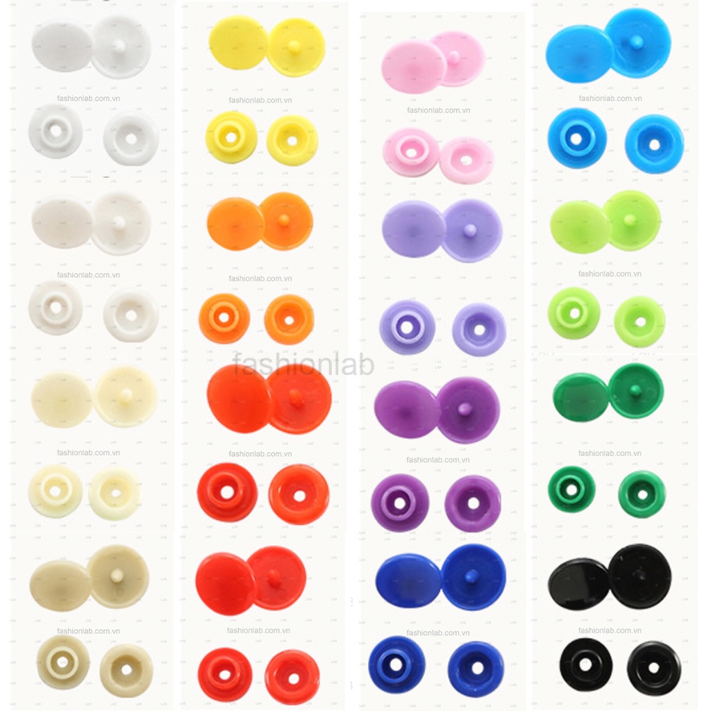 (10 bộ) Khuy cúc bấm nhựa 4 chi tiết T3, T5, T8 10mm, 12mm, 14mm #0202 | Shopee Việt Nam