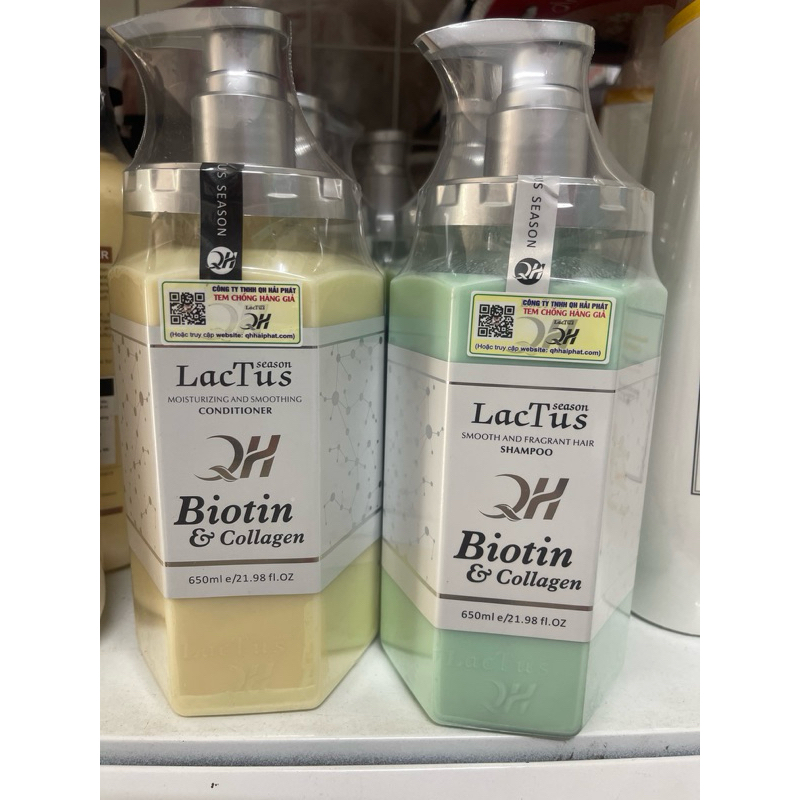 Dầu Gội và Xả Biotin & Collagen QH Lactus season dầu gội đầu cặp ngăn ...