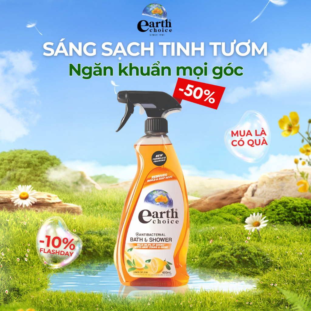 Nước Tẩy Rửa Cạn Canxi Nhà Tắm Earth Choice - Tẩy Nhà Vệ Sinh Làm Sạch ...
