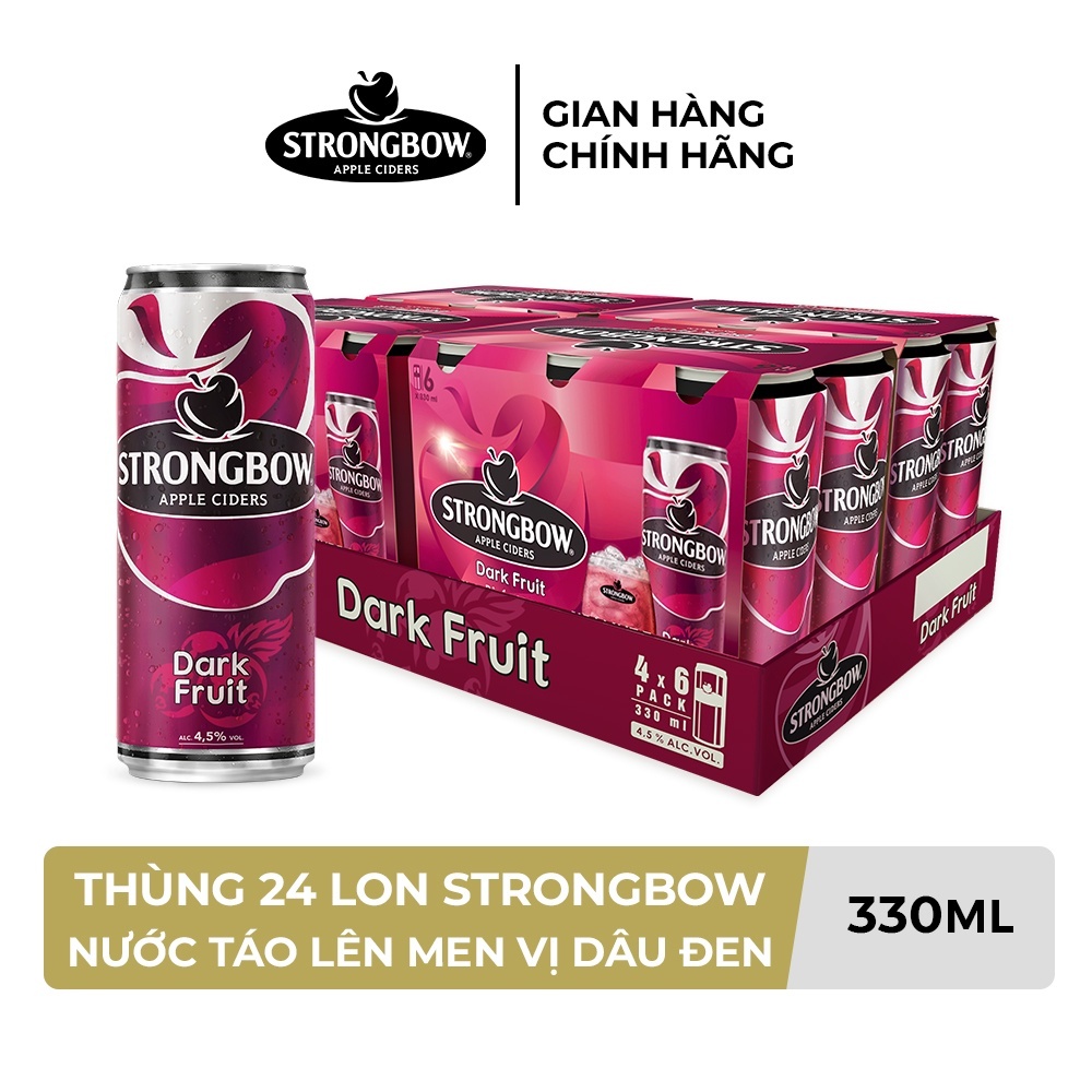 Nước táo lên men STRONGBOW vị dâu đen lon 330ml | Shopee Việt Nam