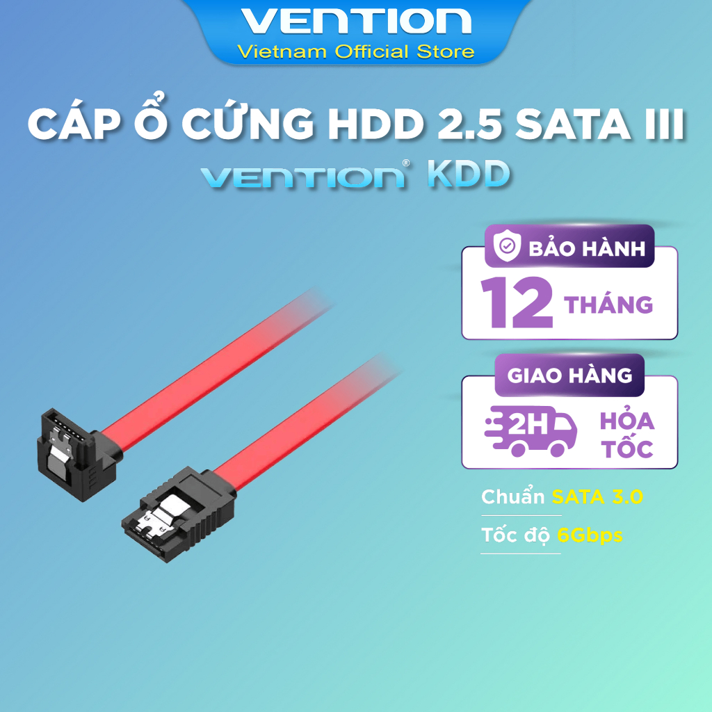 Cáp Ổ Cứng HDD 2.5 SATA III VENTION KDD (6Gbps, Straight Right Angle ...