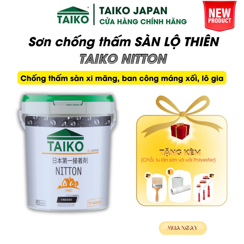 [Thùng 18 Kg - Chính Hãng] Keo Sơn Chống Dột Chống Thấm Sàn Mái Taiko ...