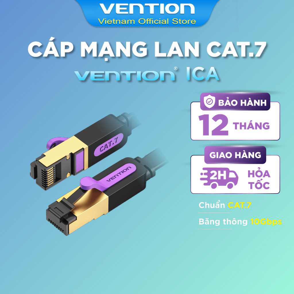 Cáp Mạng LAN Flat Cat.7 VENTION ICA (Flat Cable, 10Gbps) | Shopee Việt Nam