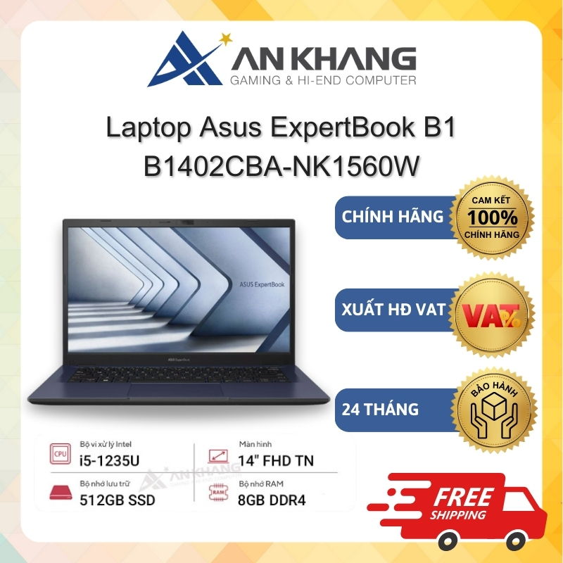 Laptop Asus ExpertBook B1 B1402CBA-NK1560W (I5-1235U/ 8GB / 512GB SSD ...