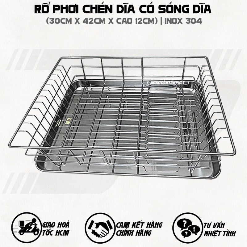 Rổ Inox Phơi Chén Dĩa - Kệ Inox Úp Chén Dĩa - Rổ Inox Ráo Chén Dĩa Có ...