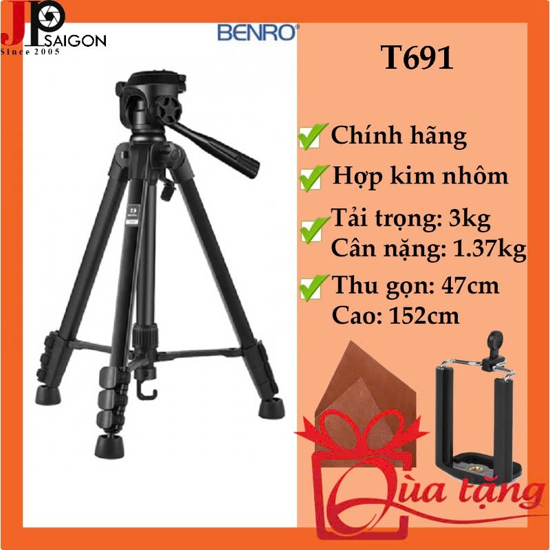 Chân máy ảnh Tripod Benro T691+ Quà tặng | Shopee Việt Nam
