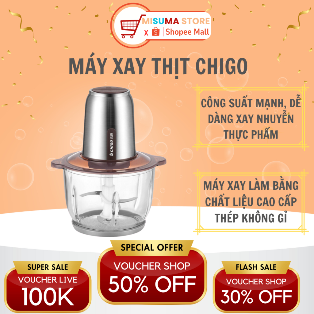 Máy Xay Thịt MISUMA-Chigo cao cấp, Máy Xay đa năng 4 Lưỡi dao Công Suất ...
