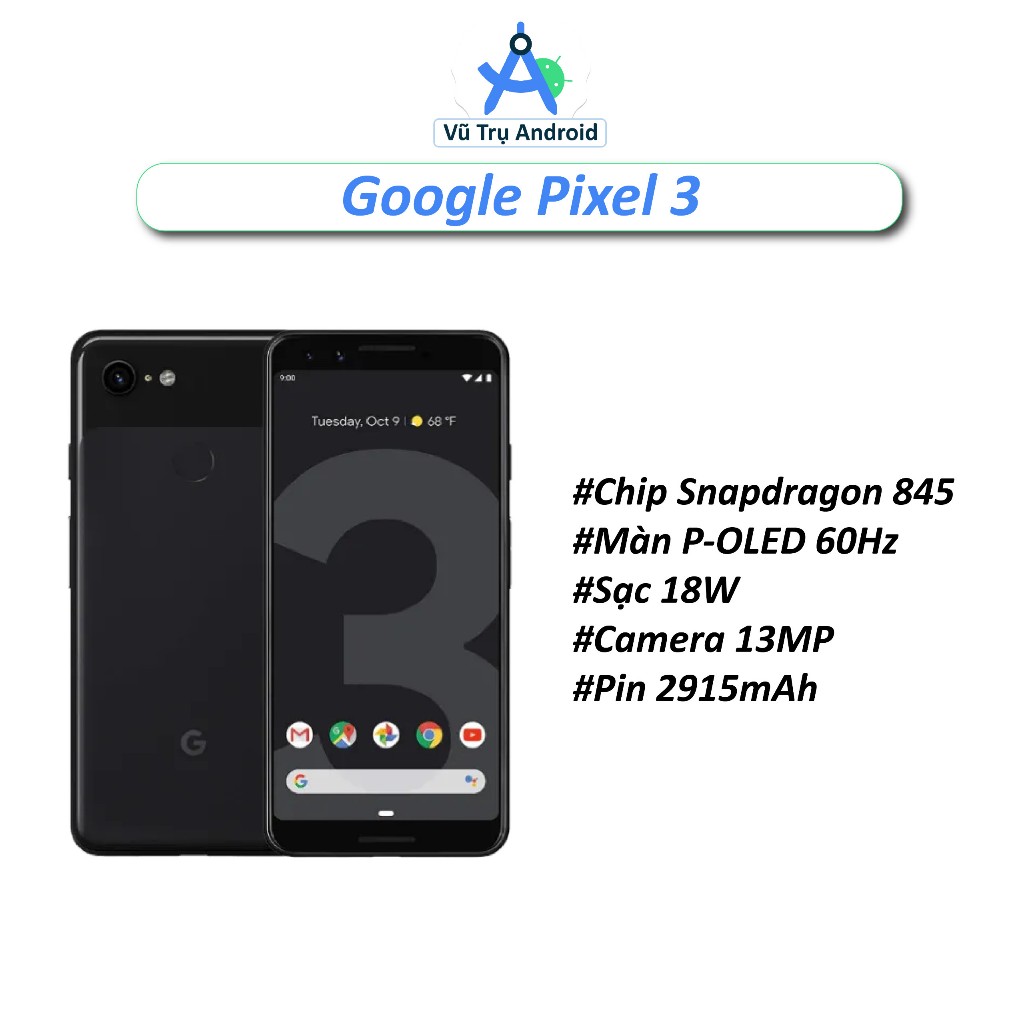 Điện thoại Google Pixel 3 Android 11 RAM 4/64GB chip Snapdragon 845 | Shopee Việt Nam