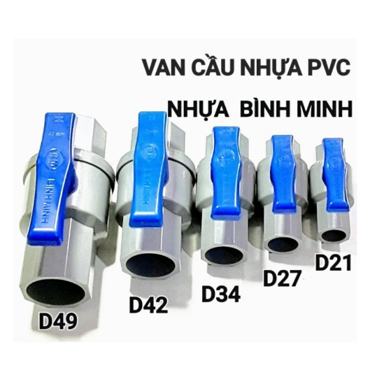 Van cầu, van nhựa khóa nước Bình Minh PVC phi 21,27,34,42,49- Hàng ...