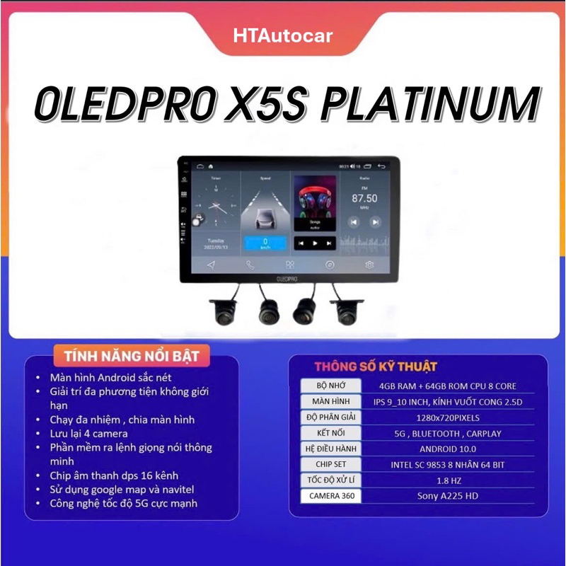 Màn hình android cho ô tô 0LEDPR0 X5 X5s Ram 4GB Rom 64GB 8 nhân, có quạt tản nhiệt 2024 new ...