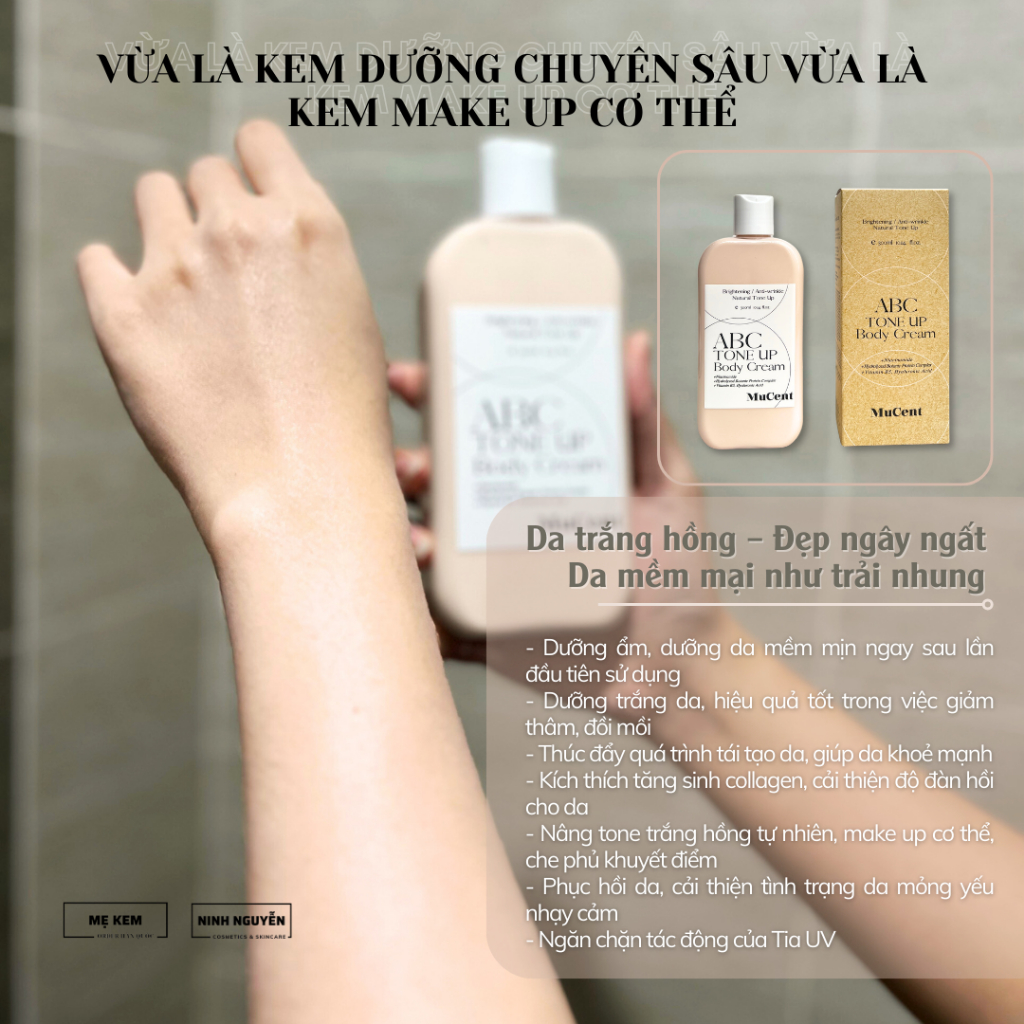 Kem dưỡng kích trắng dưỡng ẩm ABC Tone up Body Cream Mucent 300ml ...