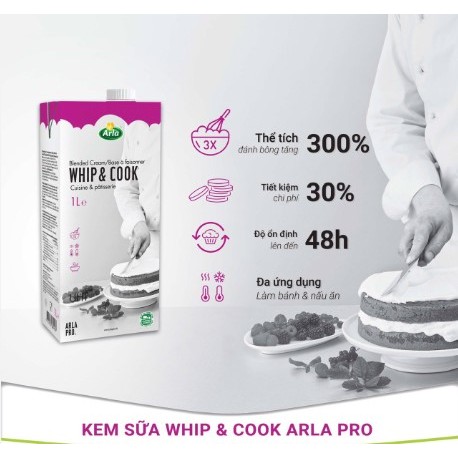 Kem sữa Whip & Cook hiệu Arla Pro (1L) | Shopee Việt Nam
