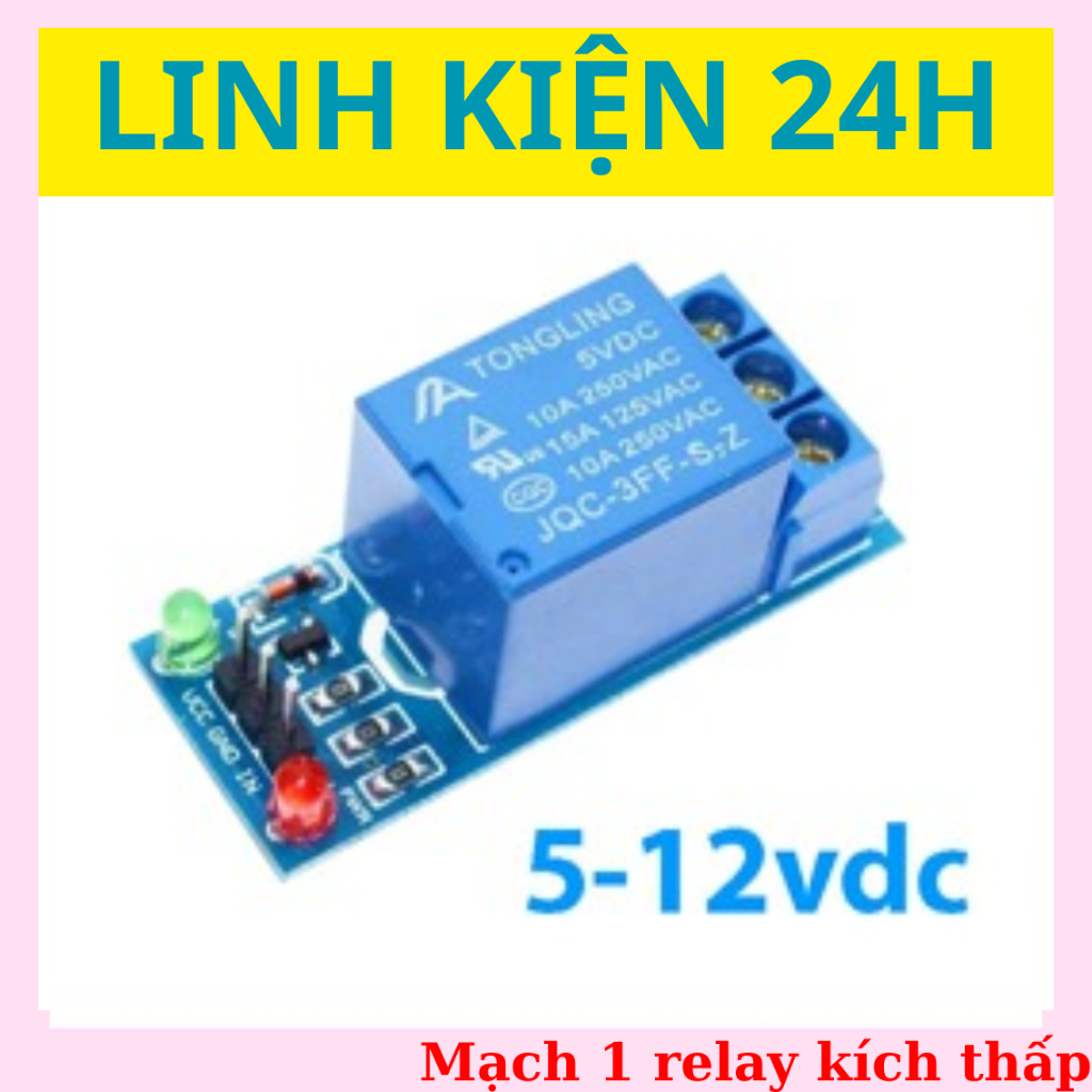 Module 1 Relay Kích Mức Thấp 5V - 12 VDC - Mạch relay kích thấp - Mạch ...