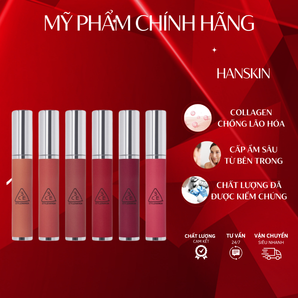 Son Kem 3CE Hazy Lip Clay 4g- Bám màu tốt, lâu trôi, mềm mịn môi ...