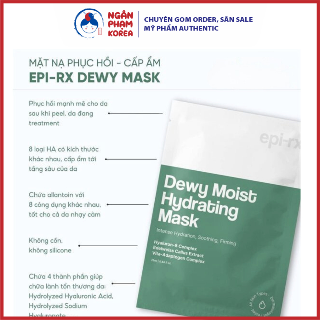 Mặt Nạ Phục Hồi, Cấp Ẩm Và Làm Dịu Da EPI-RX Mask - Hộp 5 Miếng ...