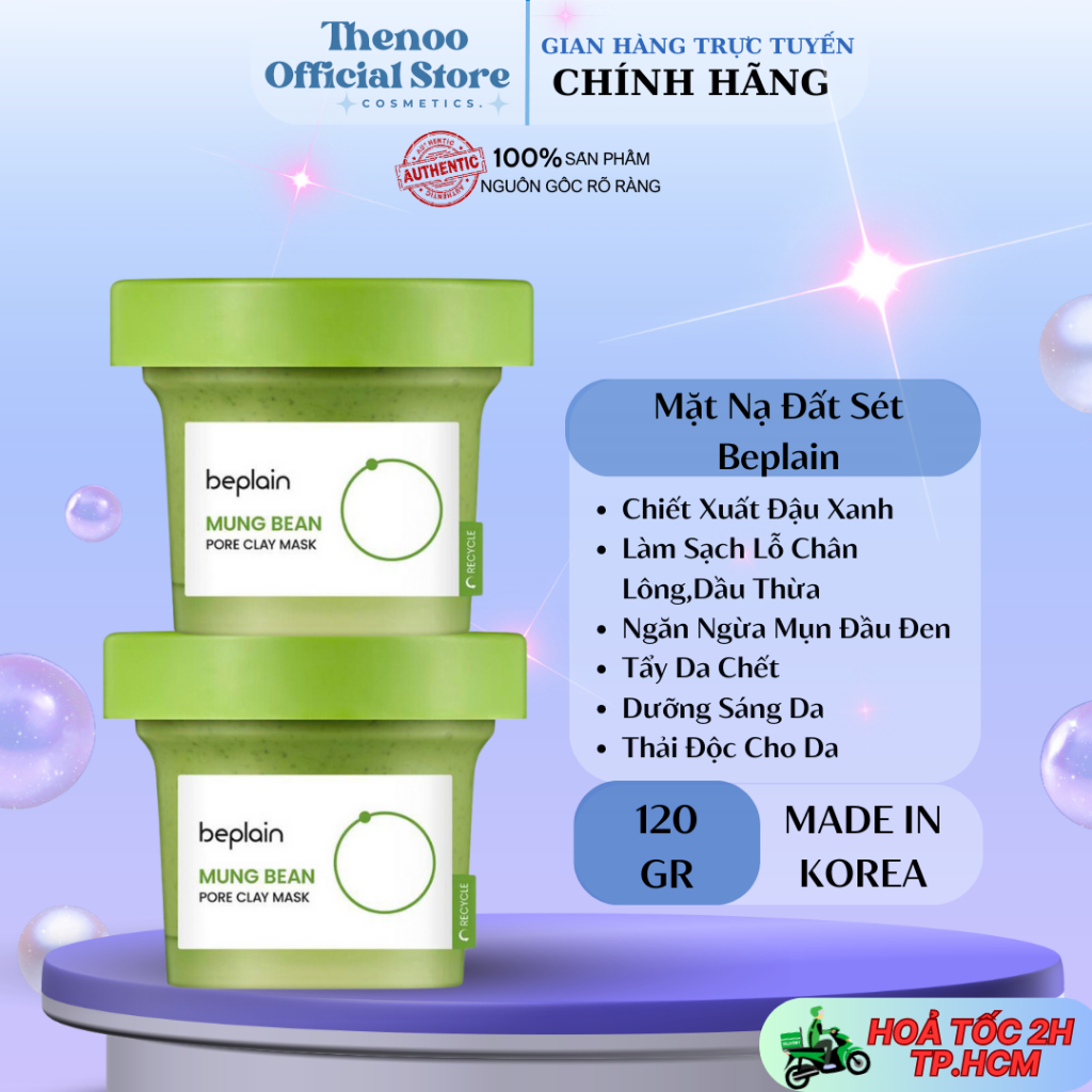 Mặt Nạ Đất Sét Beplain Mung Bean Pore Clay 120ml Hàn Quốc | Shopee Việt Nam