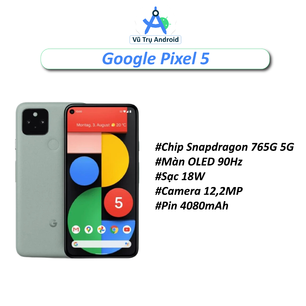 Điện thoại Google Pixel 5 RAM 8/128 Snapdragon 765G 5G pin 4080mAh | Shopee Việt Nam