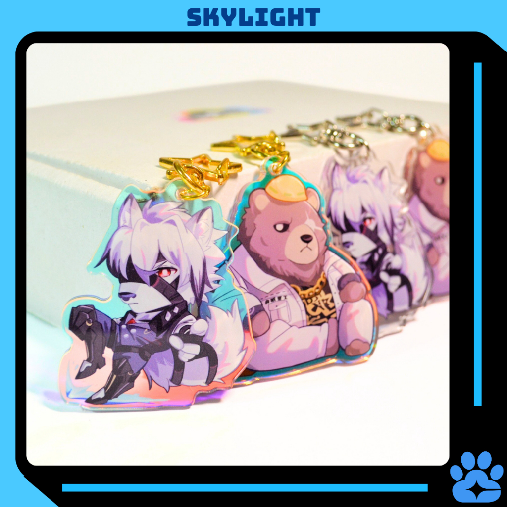 Móc Khóa Furry VON LYCAON / BEN BIGGER 2 Lớp Nhựa Mica 6cm (Rainbow ...