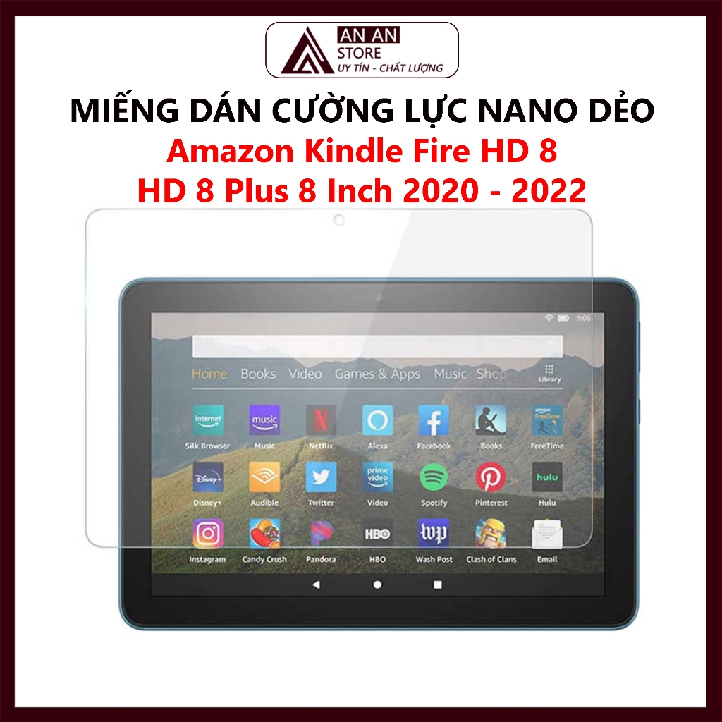 Cường Lực Cho All-new Amazon Kindle Fire HD 8 / HD 8 Plus 8 Inch 2020 - Dán Cường Lực Nano Dẻo ...