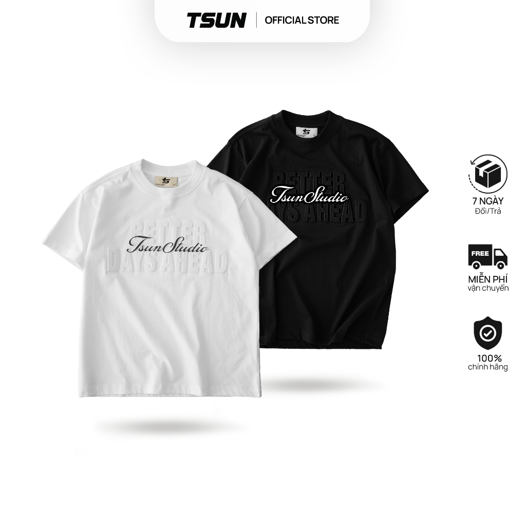Áo Thun TSUN GoodDay Tee - 2 Màu - [UNISEX] - Dập Nổi, In Phản Quang ...