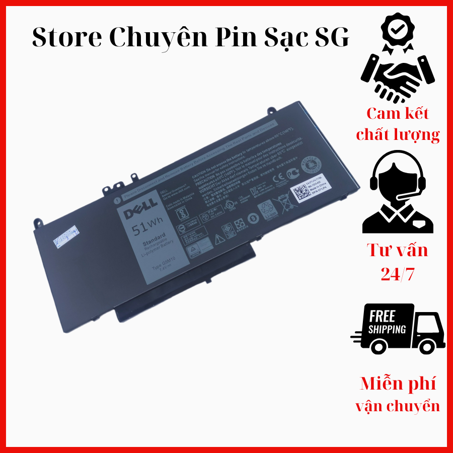 Pin Dùng Cho Dell Latitude E5450 E5550 E5570 E5470 E5270 8V5GX 51Wh ...
