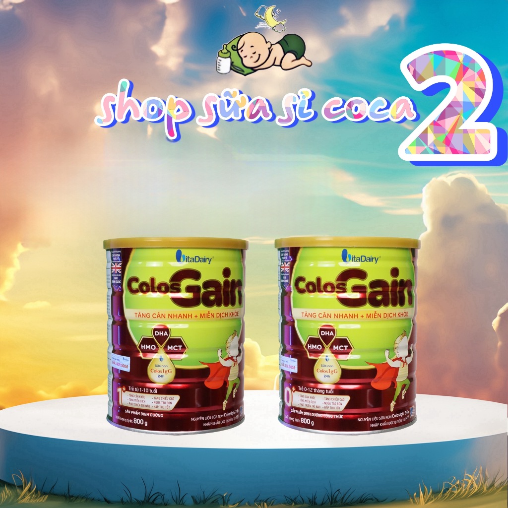 Colos Gain Vitadairy 0+1+ 800gr date 2026 đầy đủ mã QR | Shopee Việt Nam
