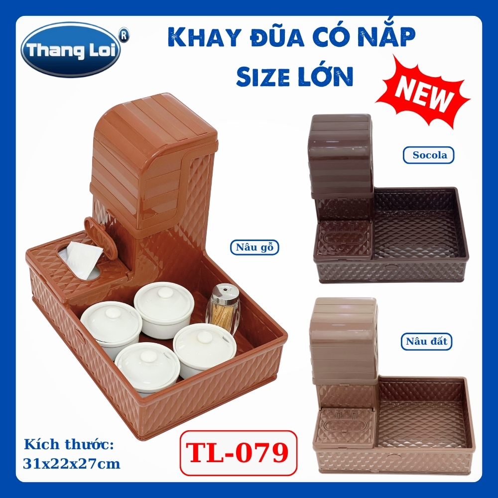 Ống Đựng Đũa Muỗng Có Nắp TL079 Size Lớn – Kèm Khay Gia Vị & Hộp Giấy ...