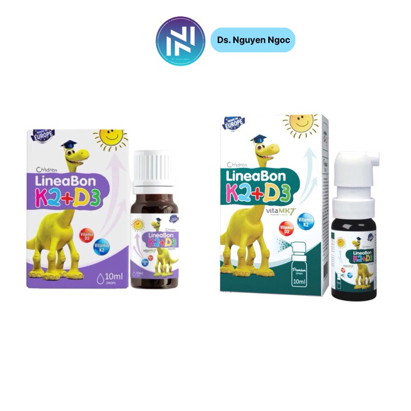 LINEABON K2+D3 dạng nhỏ giọt và dạng xịt tiện lợi 10ml/lọ (có quà tặng ...