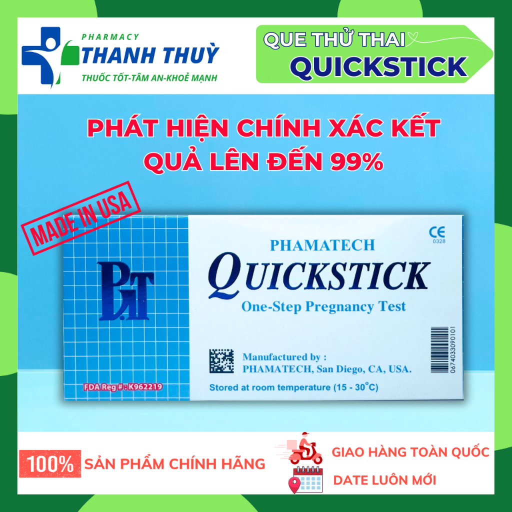 QUE THỬ THAI QUICKSTICK - NHẬP KHẨU TỪ USA, TEST THAI SỚM NHANH, CHÍNH ...