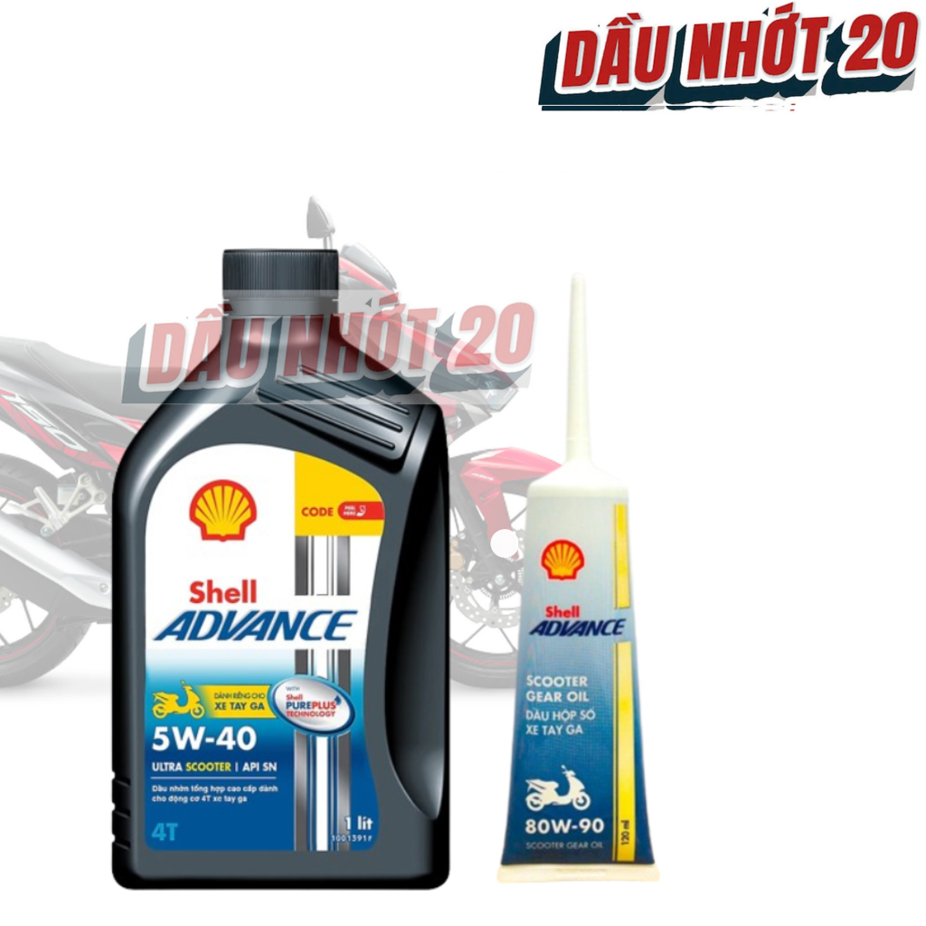 [Combo] Nhớt Shell Ultra Scooter 4T 5W40 800ml dành cho xe tay ga kèm ...