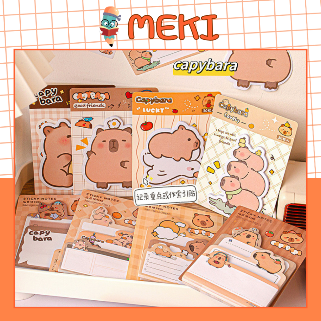 Giấy Note Hình Capybara MEKI – Sticky Note Màu Cà Phê Cute, Ghi Chú Cho ...