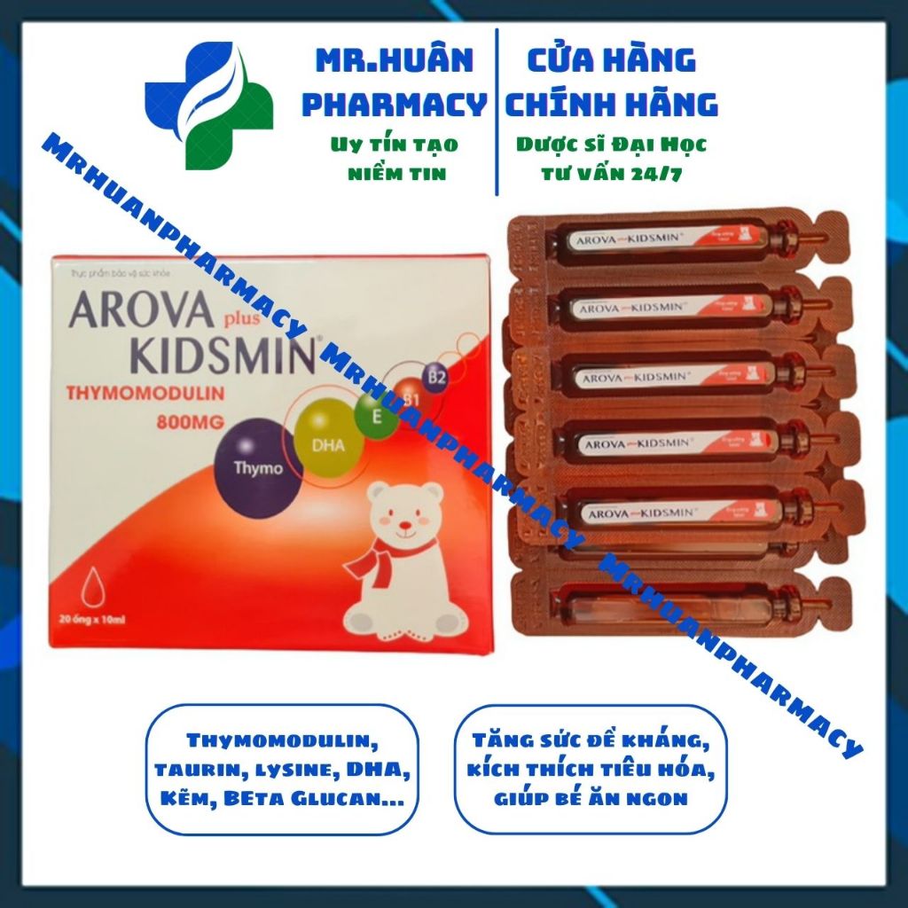Arova Kidsmin Plus (Hộp 20 ống) - Tăng sức đề kháng cho bé, kích thích ...