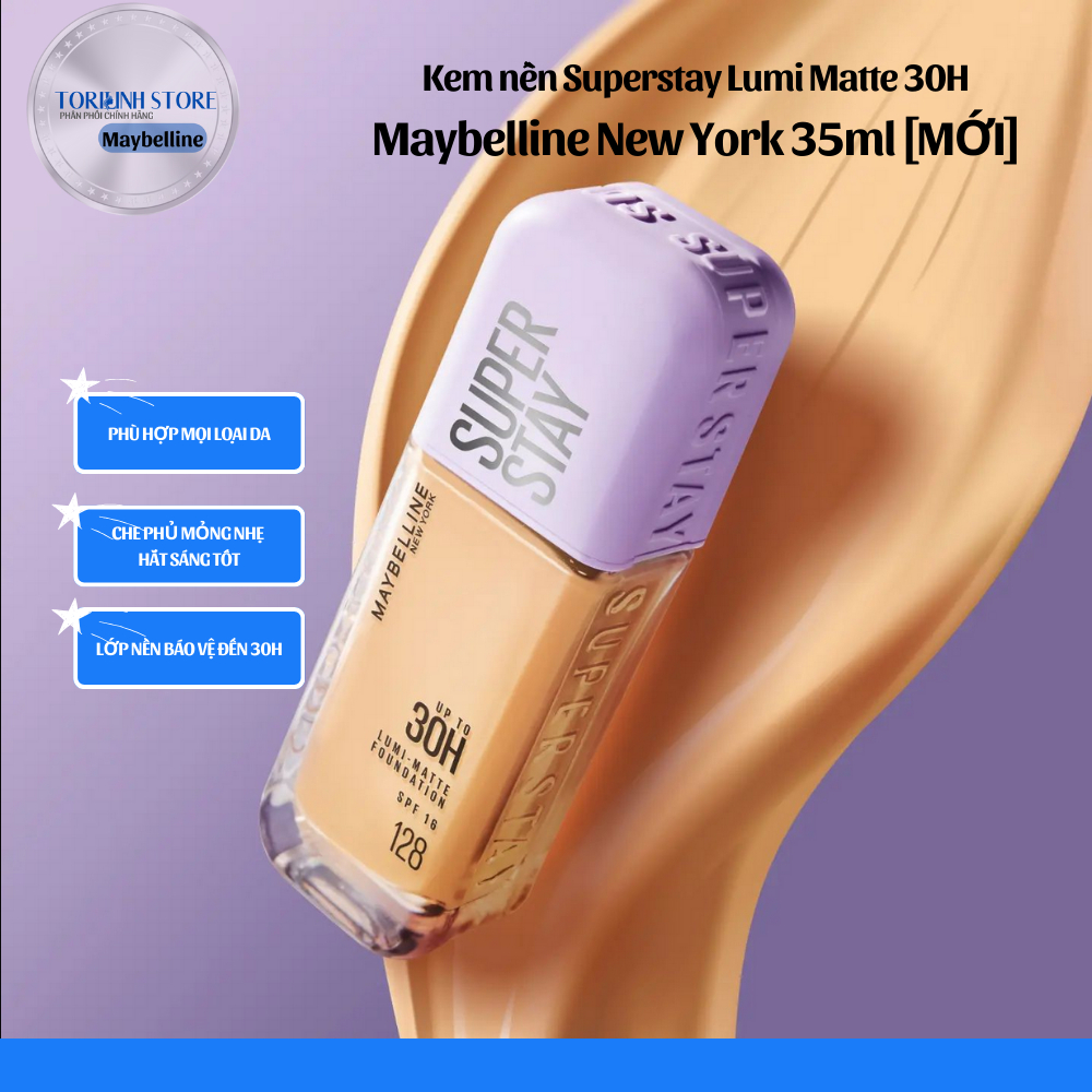 Kem nền bắt sáng Superstay Lumi Matte 30H che phủ siêu nhẹ mặt Maybelline New York 35ml | Shopee ...