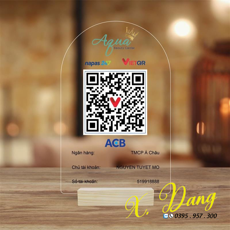 Bảng mã qr code mica để bàn bền đẹp chất lượng cao cấp (thời gian in ...