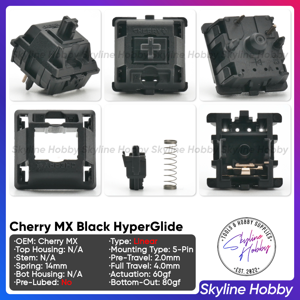 Switch bàn phím cơ Cherry MX - Black HyperGlide, HG Black, Orange, Purple, MX2A Switch | Shopee ...
