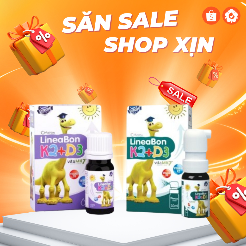 Vitamin D3 K2 MK7 Lineabon dạng nhỏ giọt/ Dạng Xịt, cho trẻ từ sơ sinh | Shopee Việt Nam