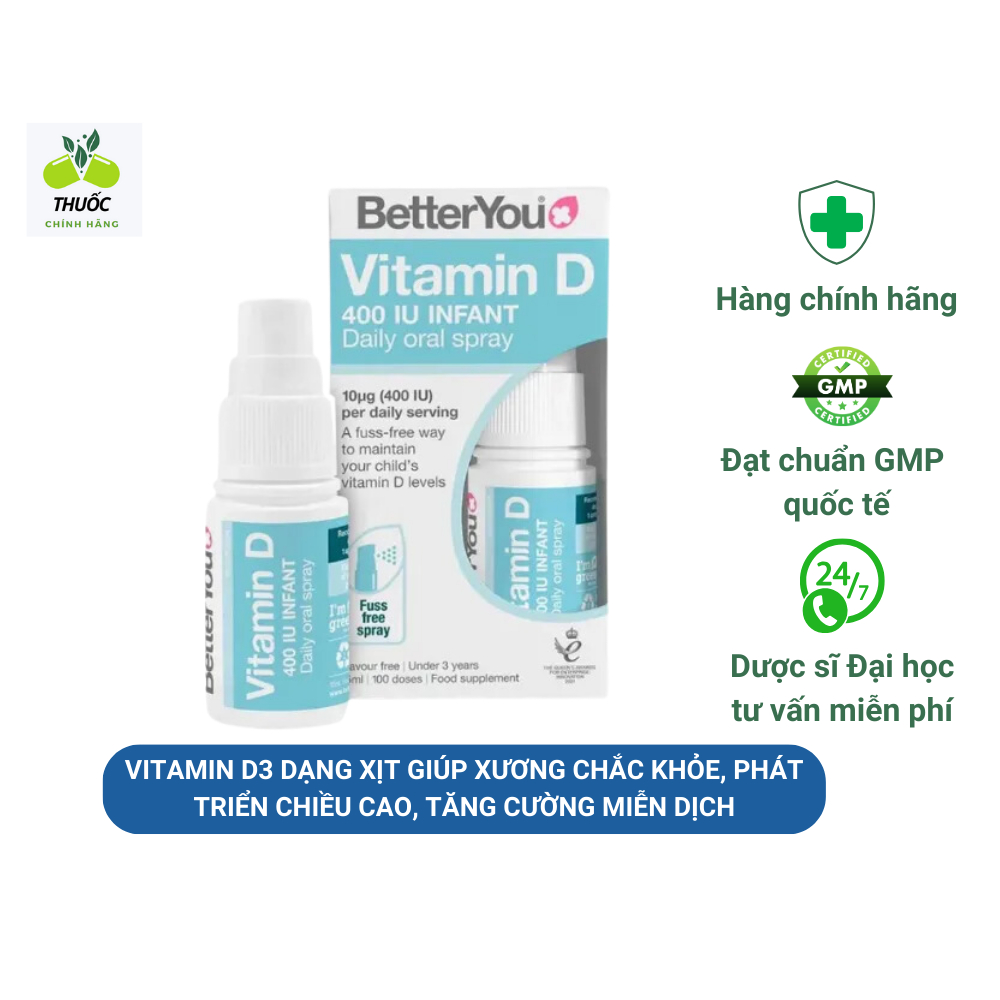 [HÀNG NHẬP KHẨU - CÓ TEM PHỤ] Vitamin D3 dạng xịt Infant Oral Spray L ...