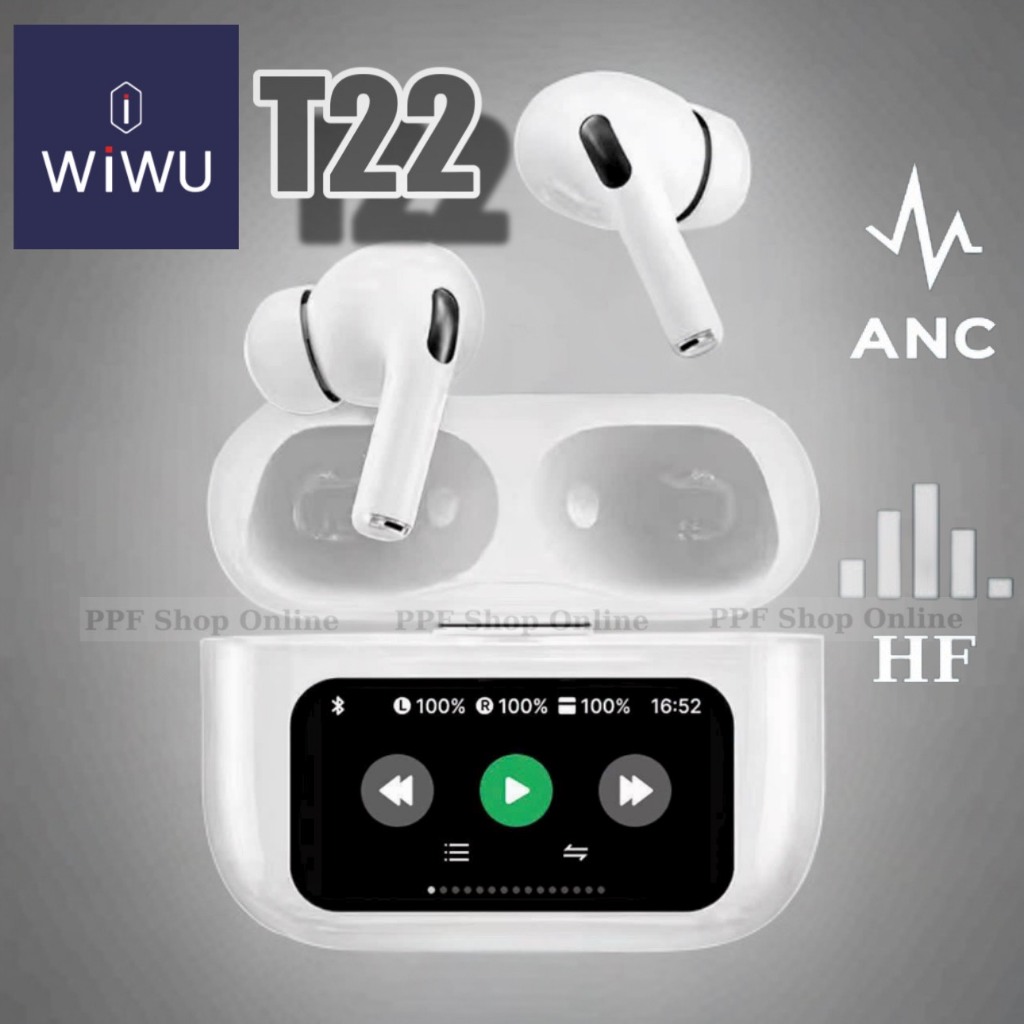 Tai nghe Bluetooth WIWU PRO 2 ANC T22 Màn Hình Cảm Ứng TFT Chống Ồn Chủ Động Công Nghệ ANC Xuyên ...