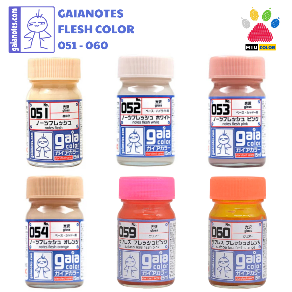 Sơn mô hình Gaianotes - FLESH COLOR - Sơn màu da nhân vật ( 051 - 060 ...