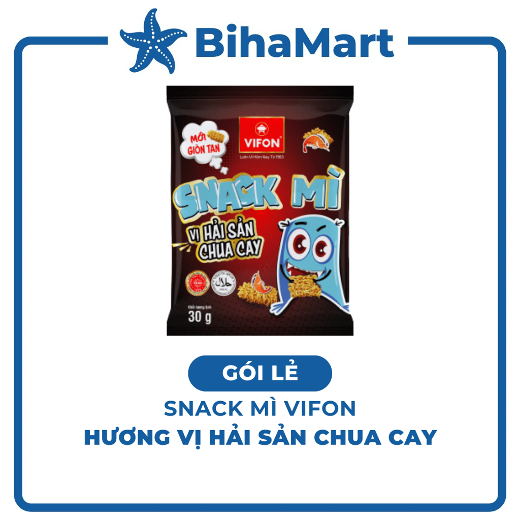 [GÓI LẺ] - VIFON - Snack mì Vifon hương vị Hải Sản Chua Cay (30g/gói ...