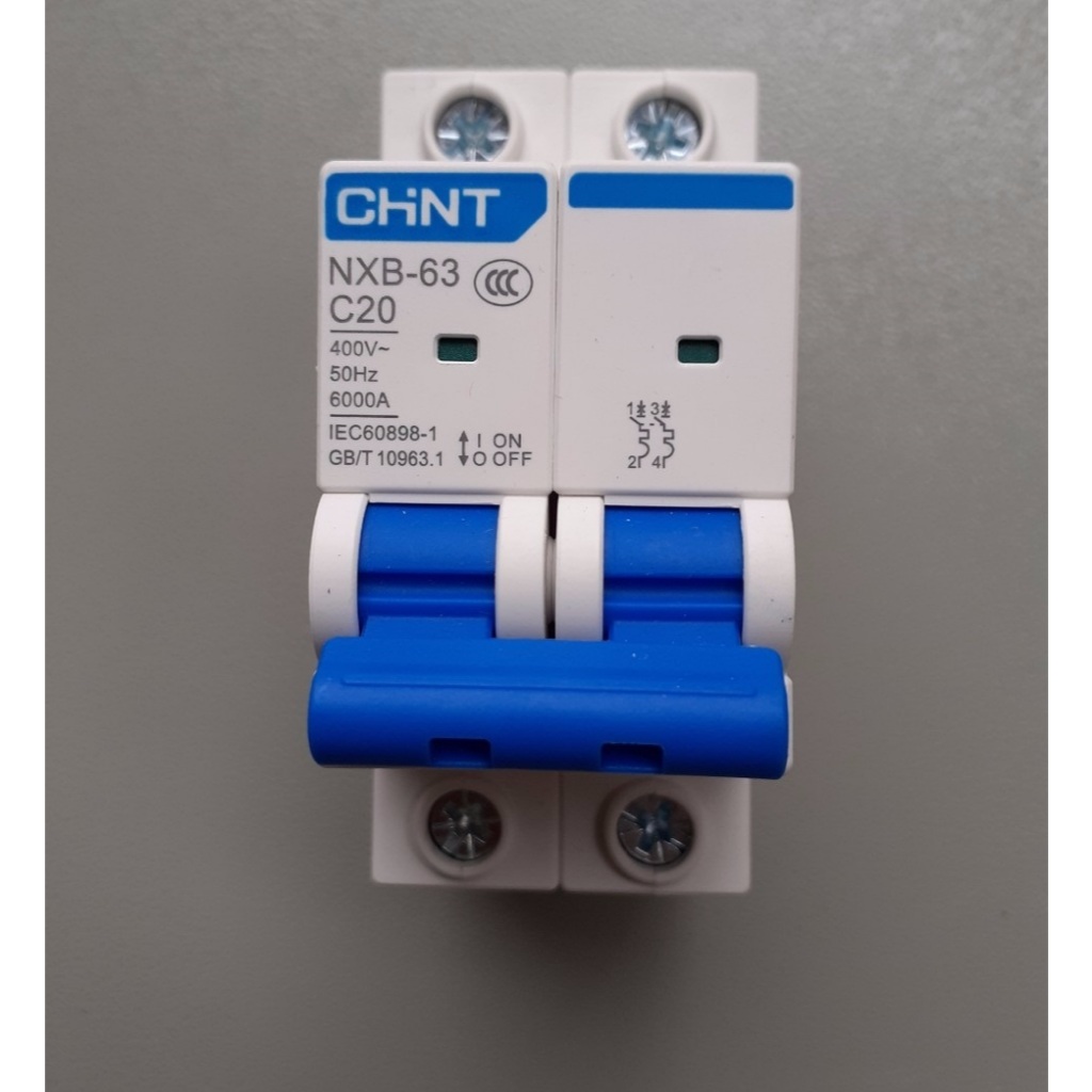 Aptomat MCB 1P 2P AC 220V CHINT NXB 16A đến 63A át tép cb mcb bảo vệ chống ngắn mạch quá tải ...