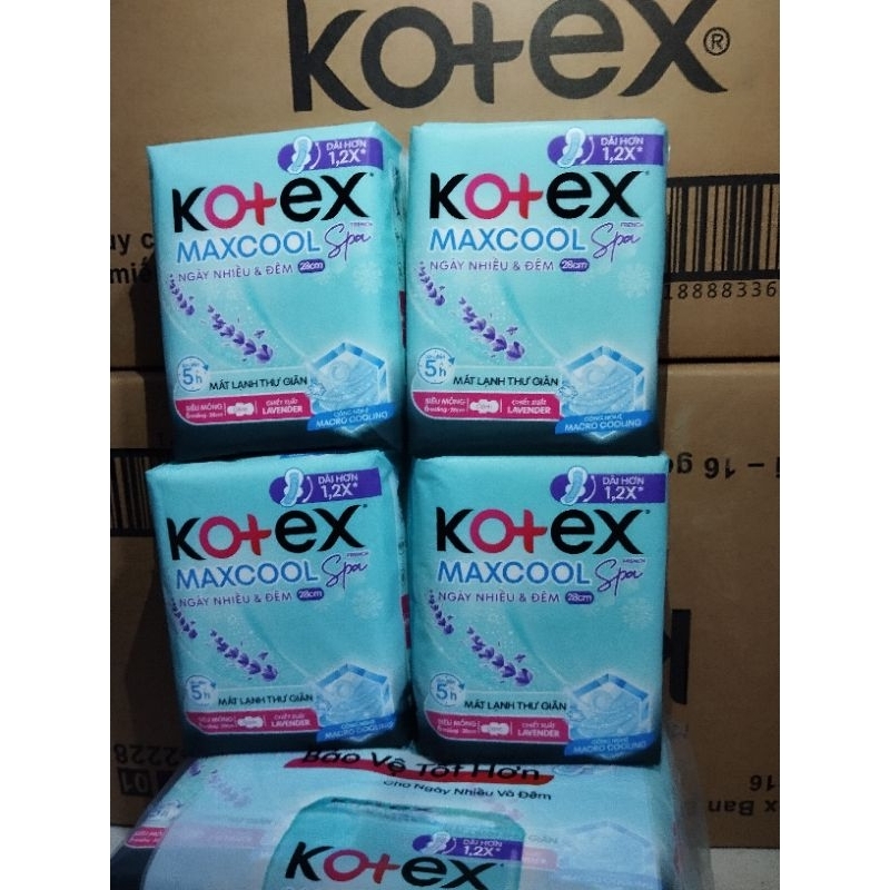 combo 4 gói Kotex Maxcool ngày nhiều và đêm 28cm 6 miếng/gói | Shopee Việt Nam
