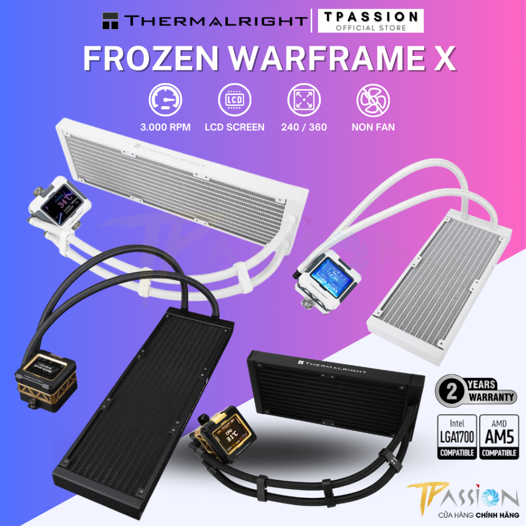 Tản nhiệt nước CPU AIO THERMALRIGHT FROZEN WARFRAME X LCD 360 / 240 ...