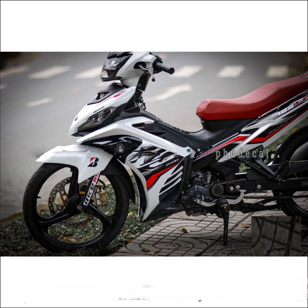 Tem rời exciter 135 Lc trắng đen chỉ đỏ V7 EX 135Lc | Shopee Việt Nam