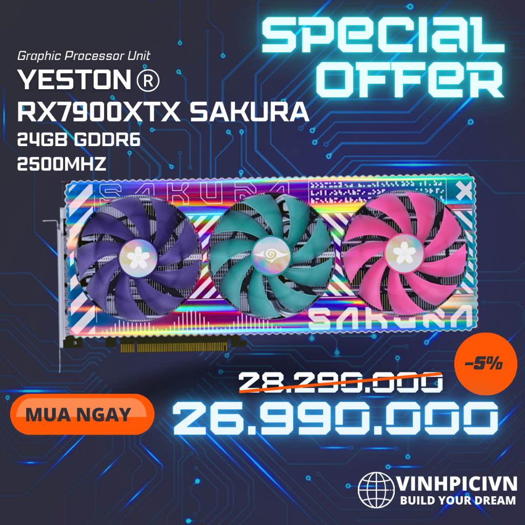 Card màn hình YESTON RX 7900XTX SAKURA [NEW] | Shopee Việt Nam